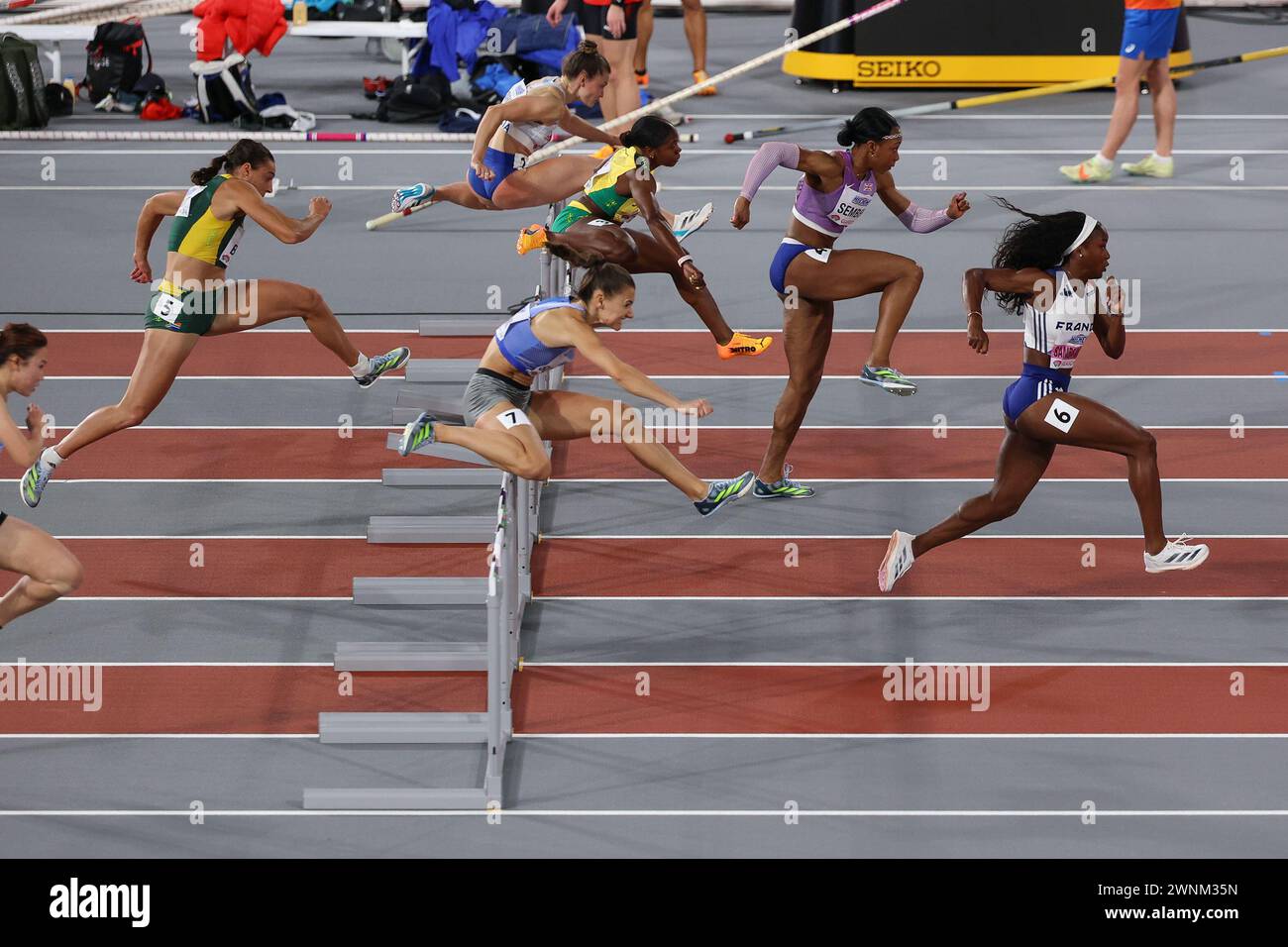 Glasgow on Sunday 3rd March 2024. Cyrena Samba-Mayela (FRA, 60 Metres ...