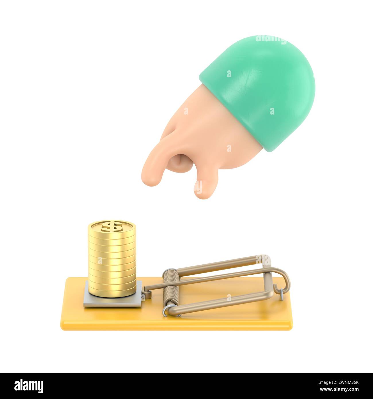 Cartoon Gesture Icon Mockup.Businessman hand try to pick money from ...