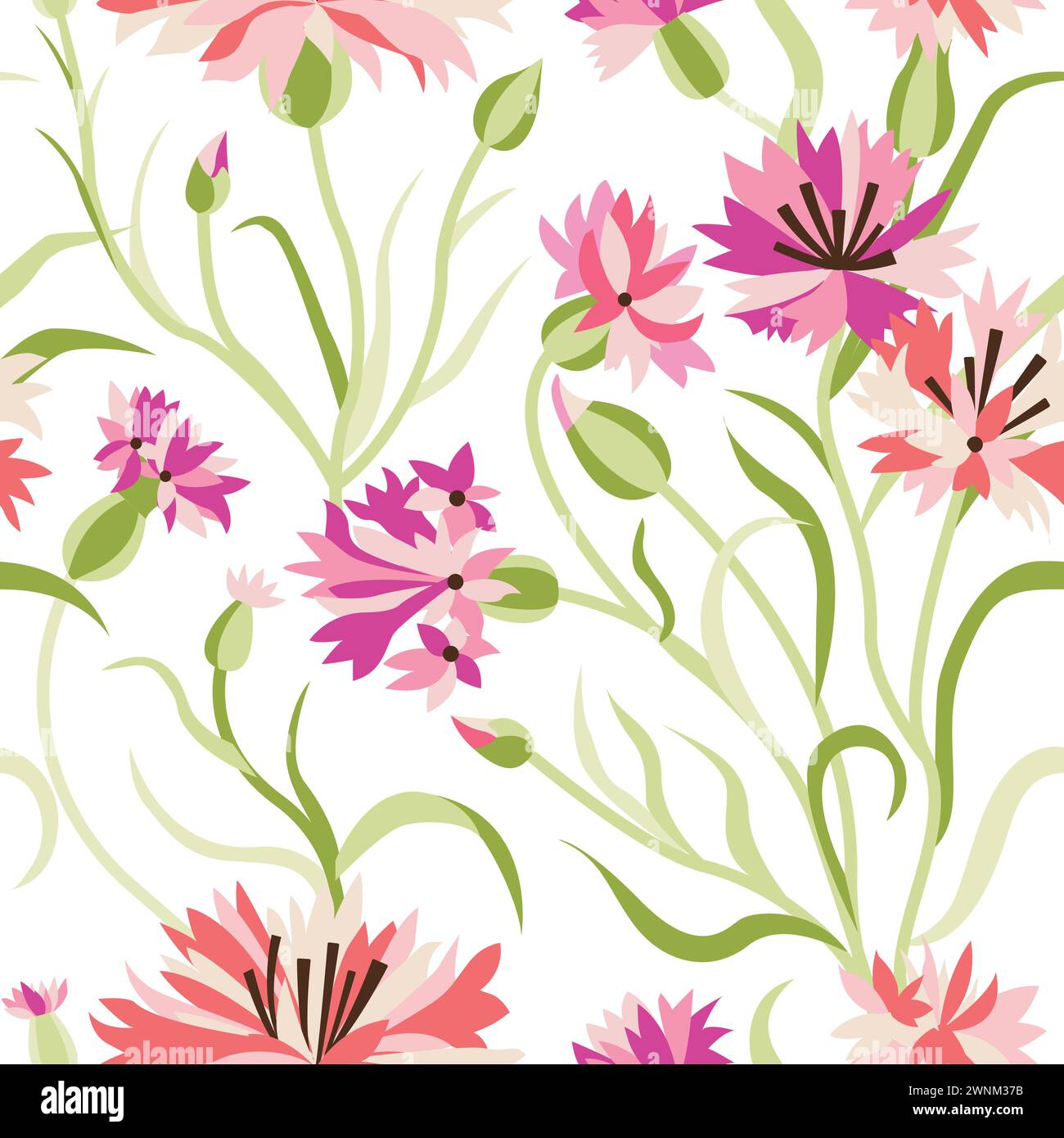 Decorative corn flowers Stock Vector Images - Alamy
