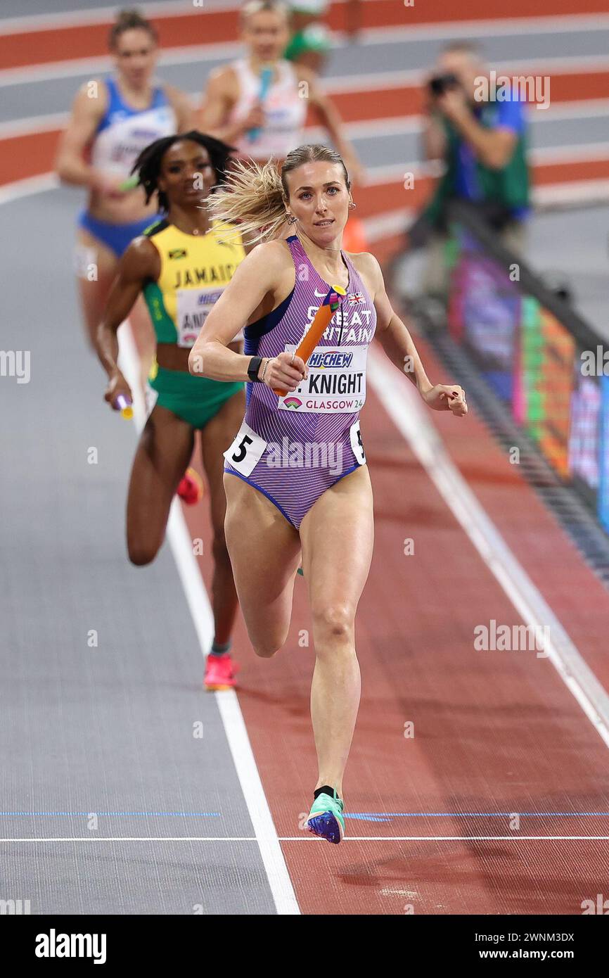 Glasgow on Sunday 3rd March 2024. Jessie Knight (GBR, 4x400 Metres ...