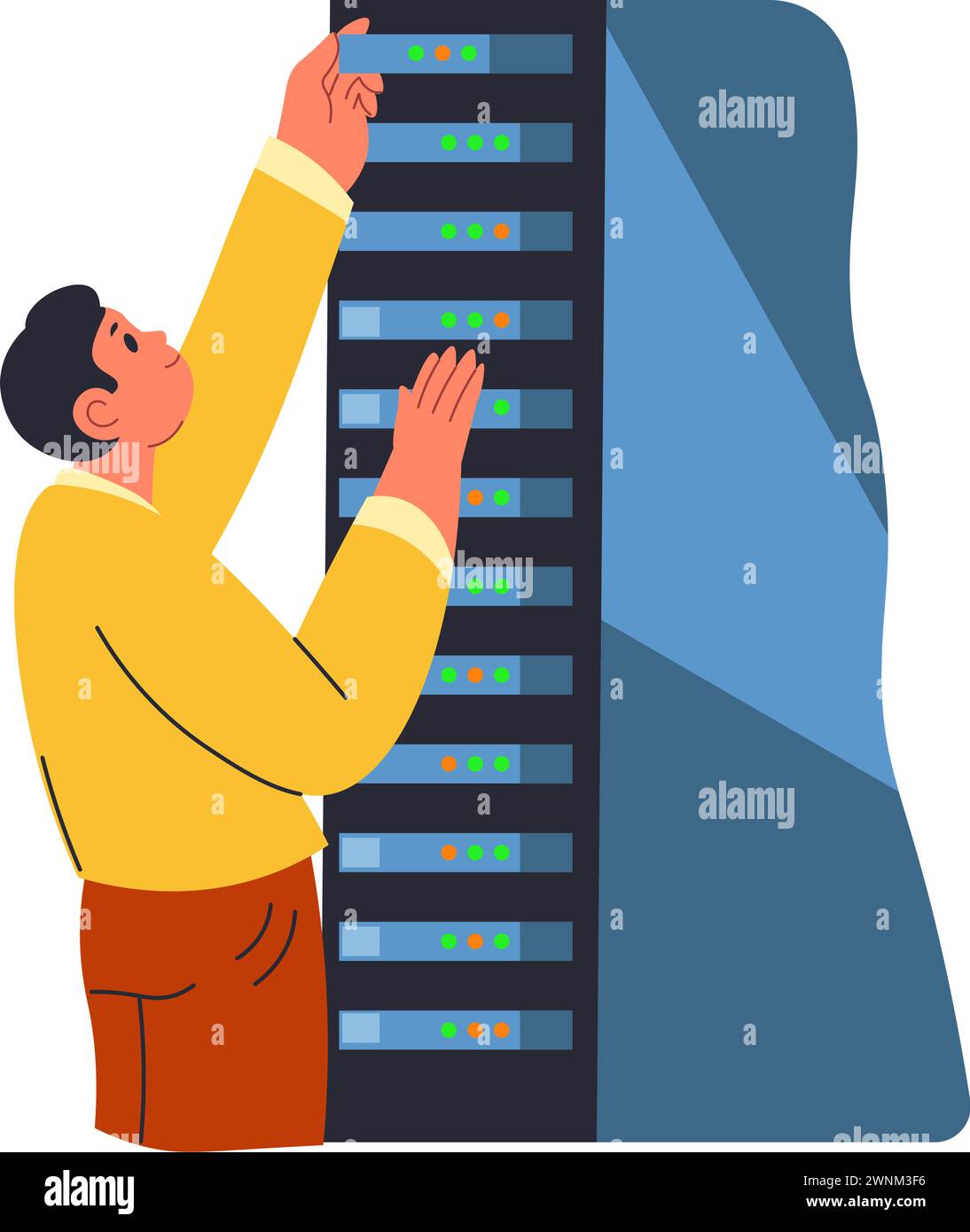 Businessman database server folder Stock Vector Images - Alamy