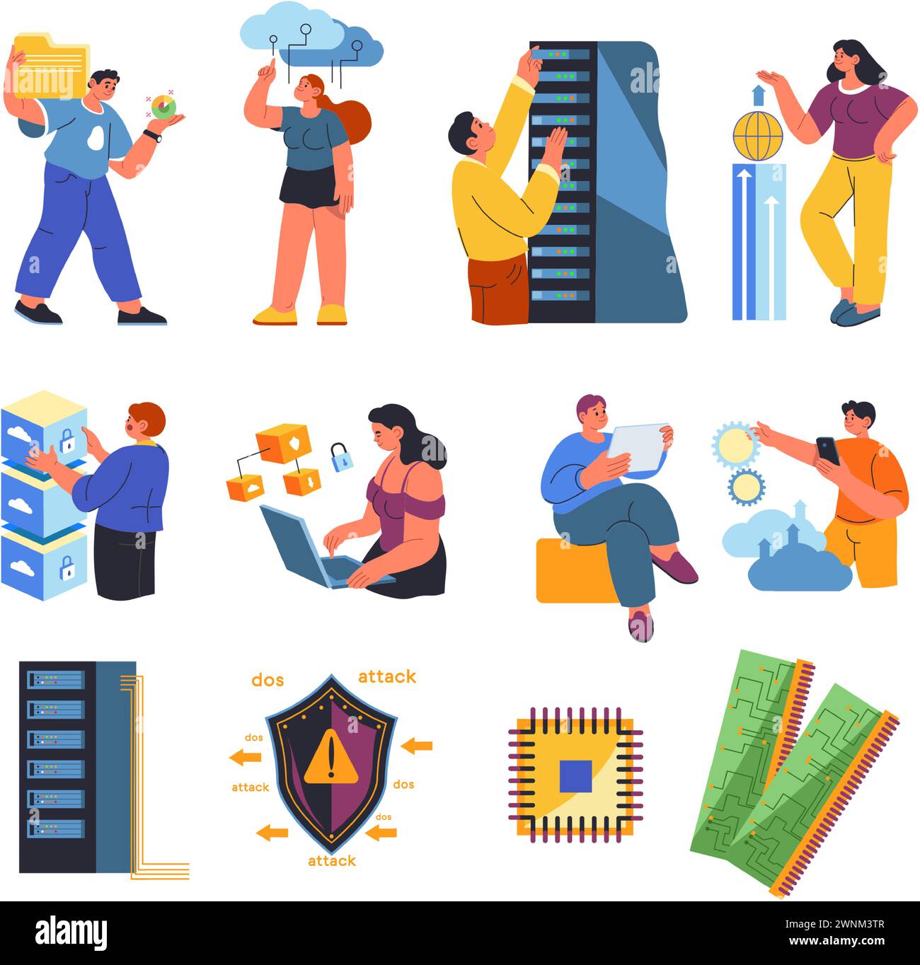 Security, digital protection and storing data Stock Vector Image & Art ...