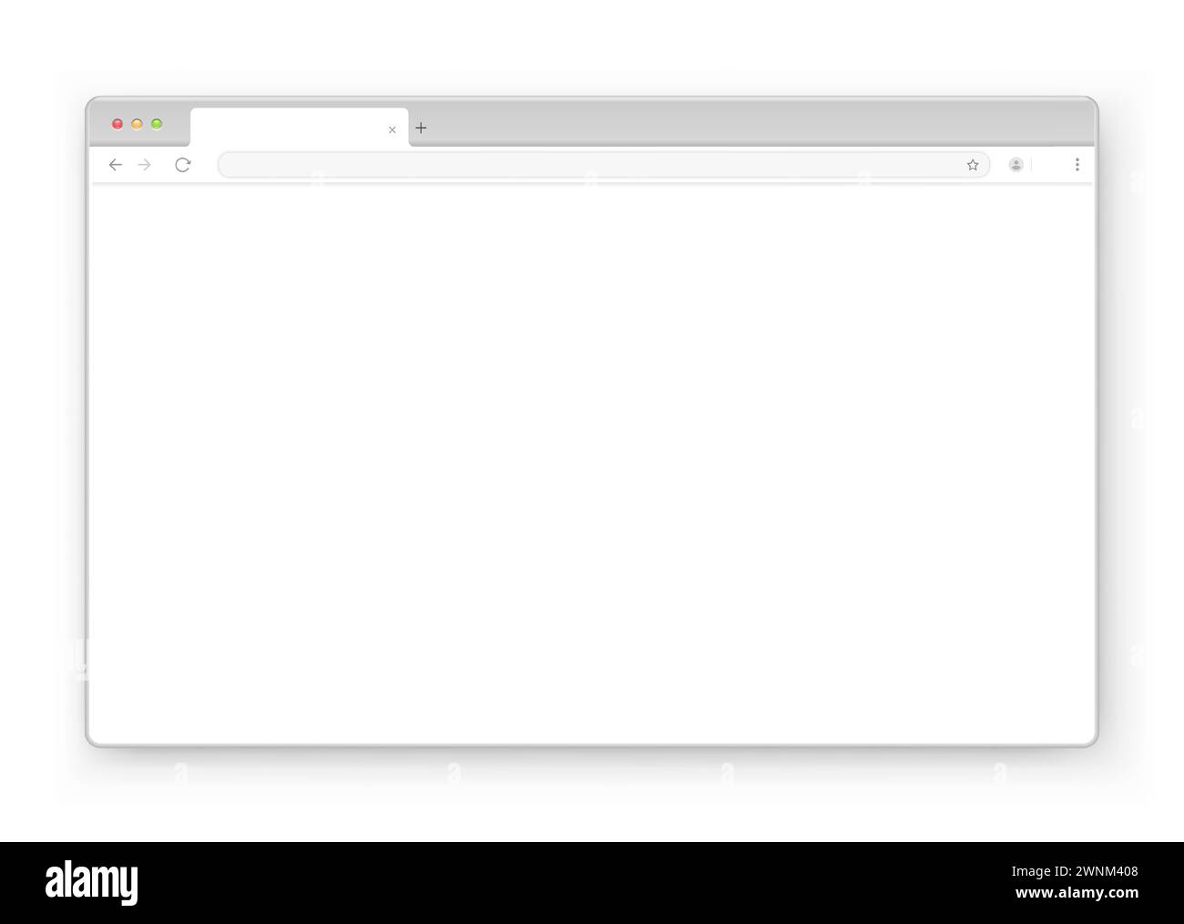 Web browser window design on a white background. Vector frame of a ...