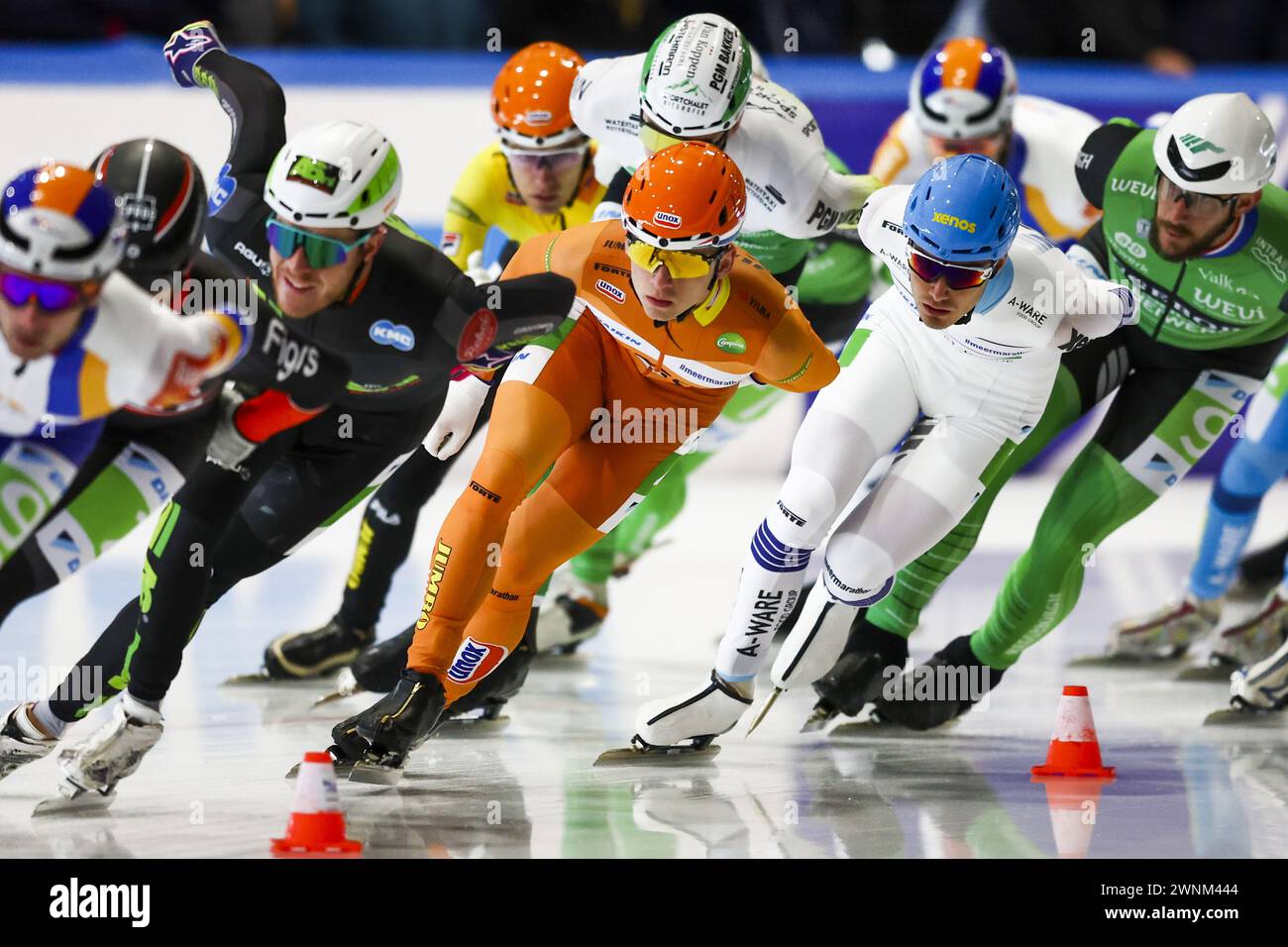 LEEUWARDEN - Skater Harm Visser (m) in the orange leader's suit during ...