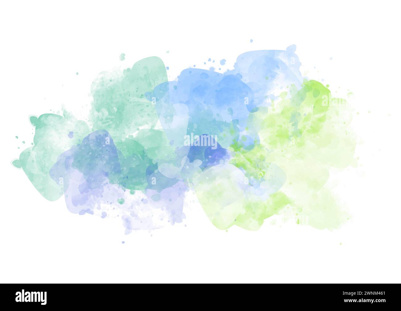 Abstract hand painted blue and green watercolour splatter design Stock ...