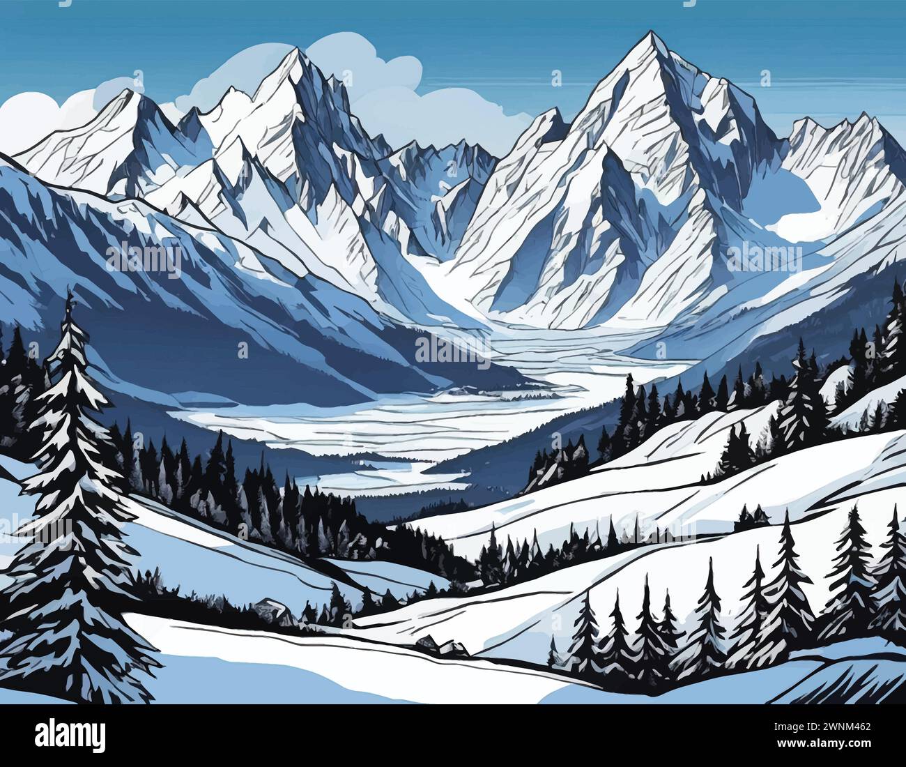 Alpine photo Stock Vector Images - Alamy