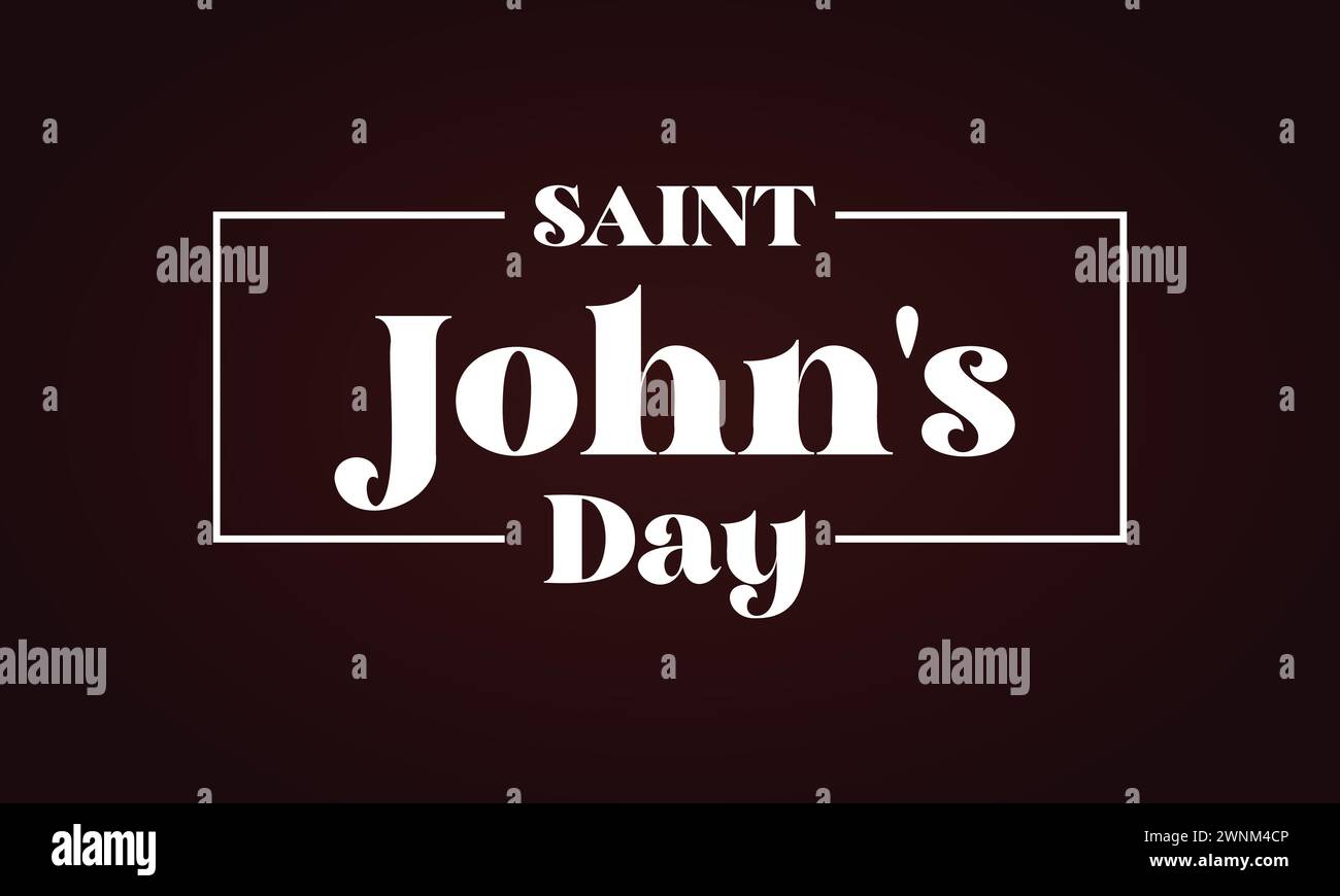 Saint Johns Day Text With Colorful background illustration design Stock ...