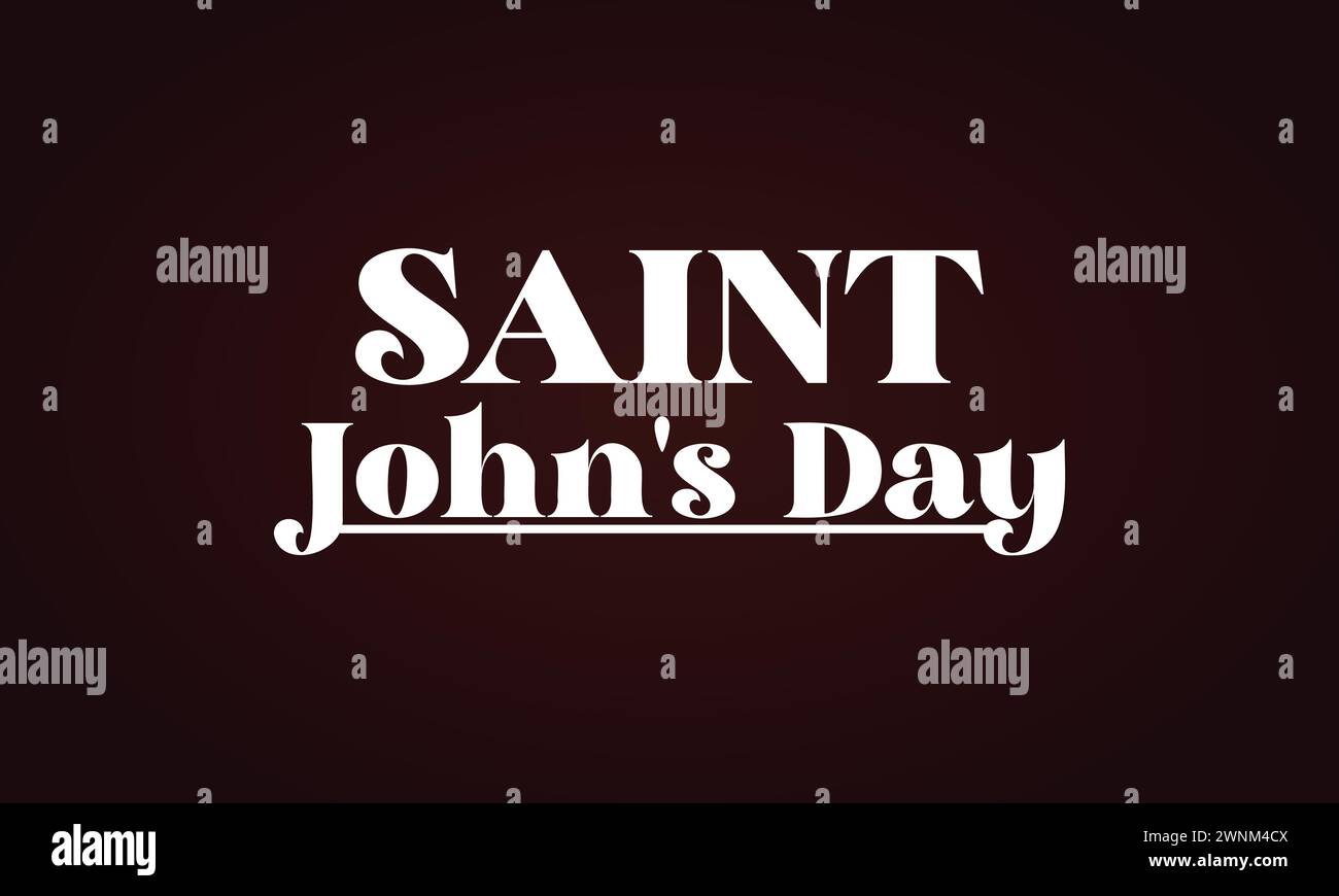 Saint Johns Day Text With Colorful background illustration design Stock ...
