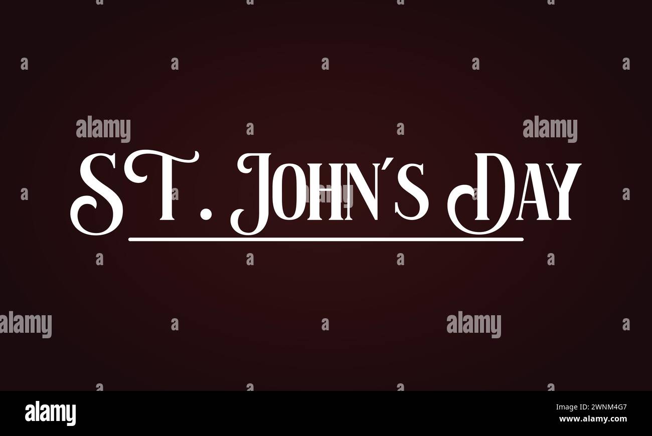 Saint Johns Day Text With Colorful background illustration design Stock ...