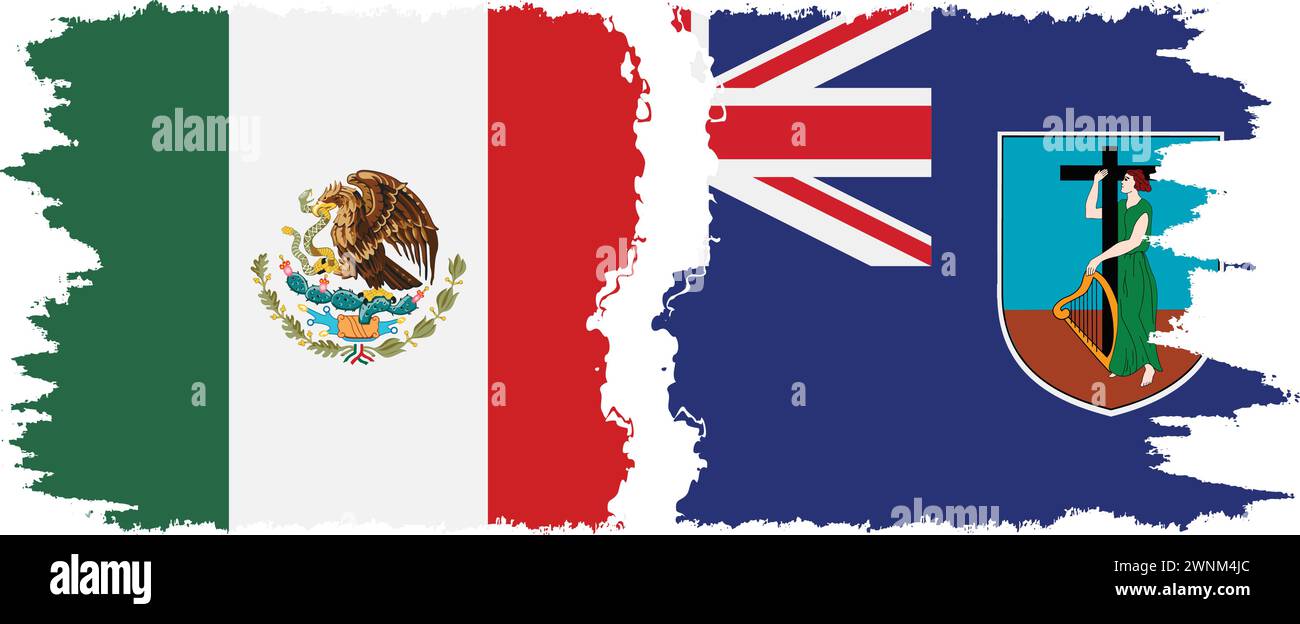 Montserrat and Mexico grunge flags connection, vector Stock Vector ... Montserrat and Mexico grunge flags connection, vector Stock Vector ...