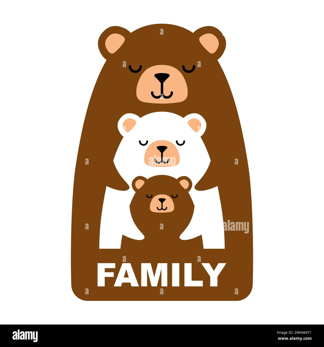 Bear Family symbol. Sign of love and family. Bears hug each other Stock ...