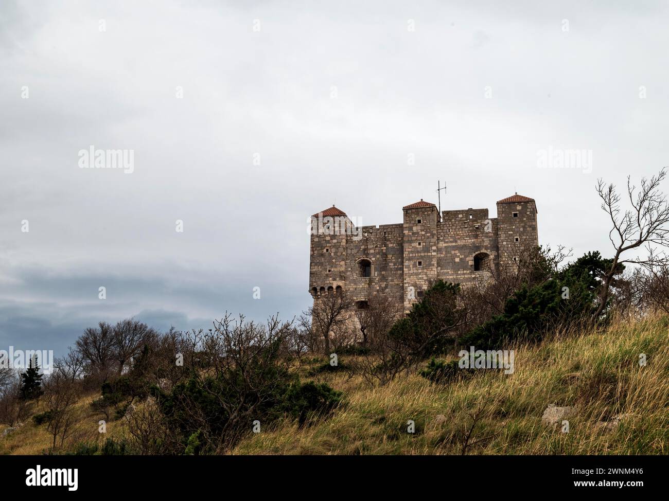 Nehaj Fortress above the town of Senj, Kvarner Gulf region, Kvarner Bay ...