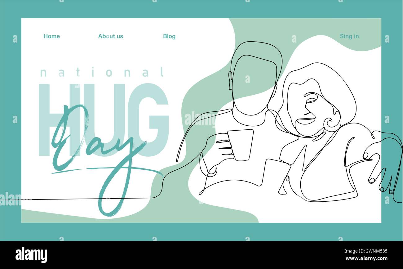 Single hand drawn outline continuous of Web banner or landing page with ...