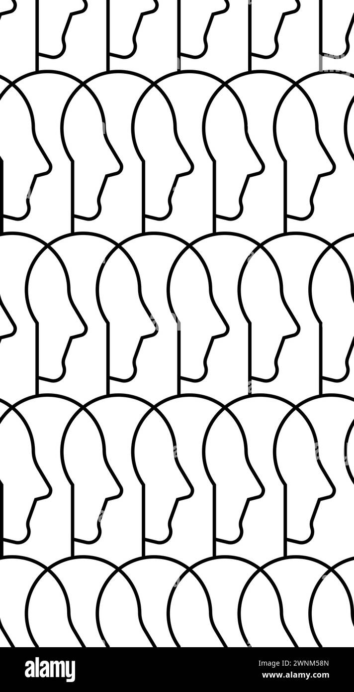 Crowd people face cartoon Black and White Stock Photos & Images - Alamy