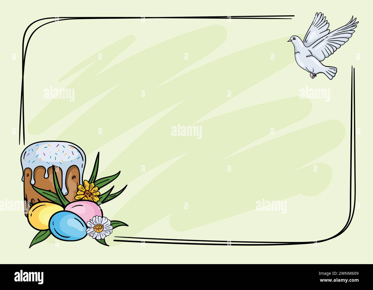 Easter background for presentation and card with frame, place for text ...