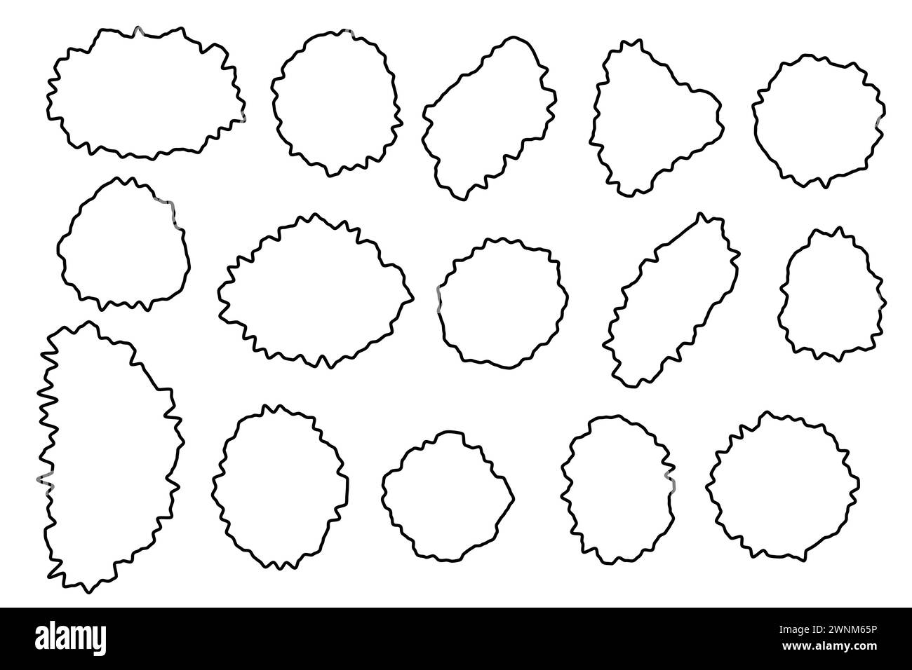 geometric shapes round oval linear strokes, irregular, rough, black ...