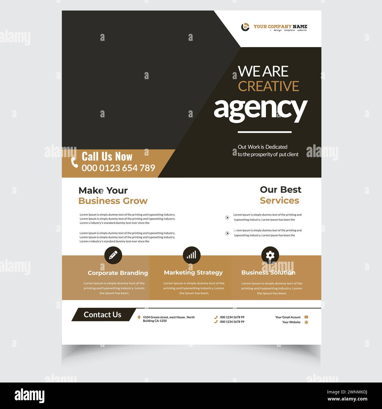 Corporate Flyer Design Template Stock Vector Image & Art - Alamy