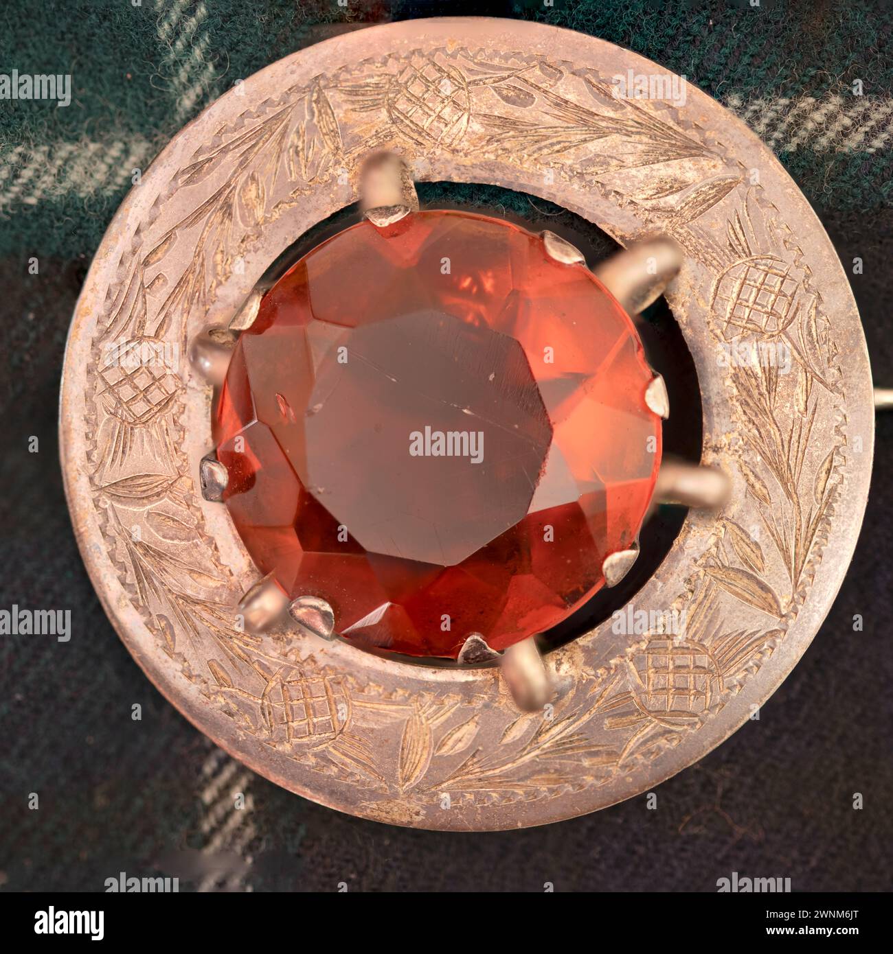 Detail of a Scottish Brooch normally worn on the tartan sash of the ...
