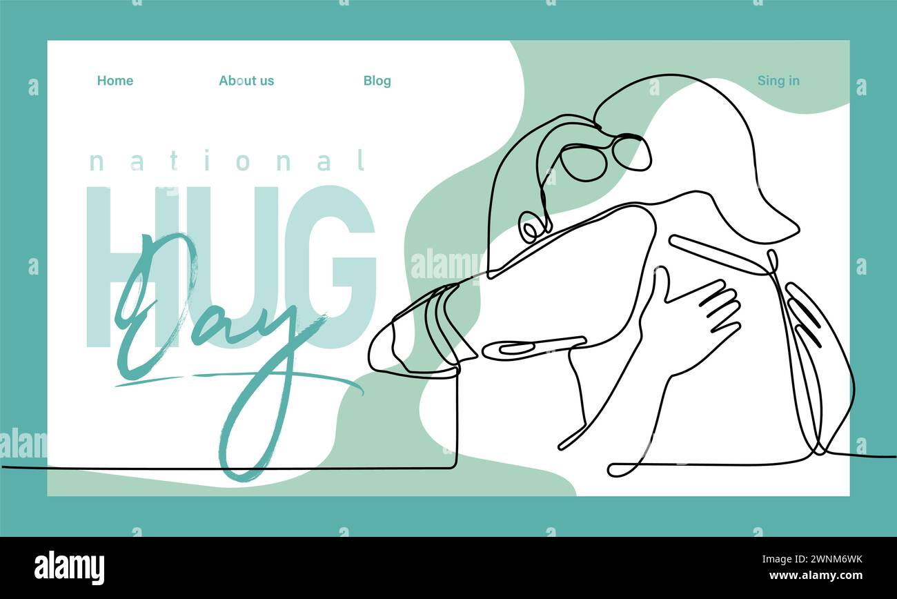 Single hand drawn outline continuous of Web banner or landing page with ...