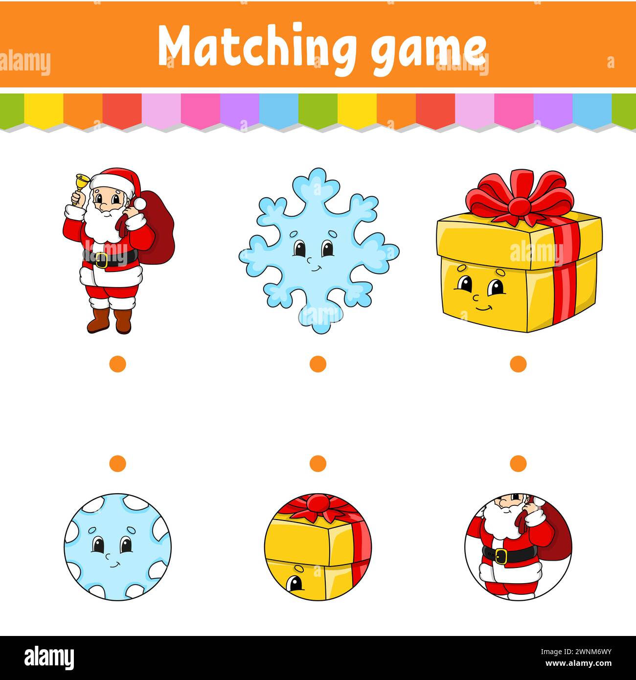 Matching game for kids. Education developing worksheet. Draw a line ...