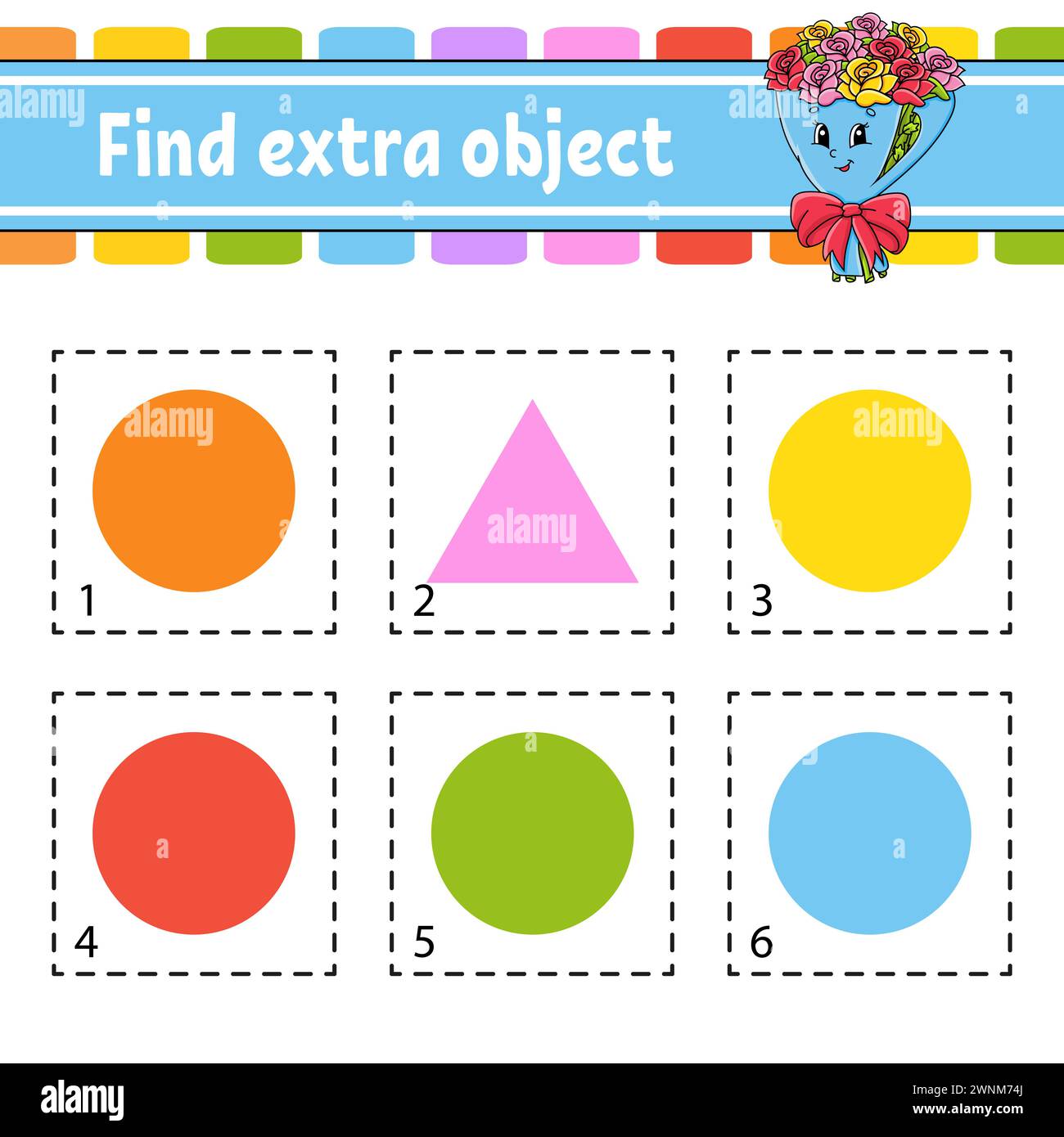 Find extra object. Educational activity worksheet for kids and toddlers ...