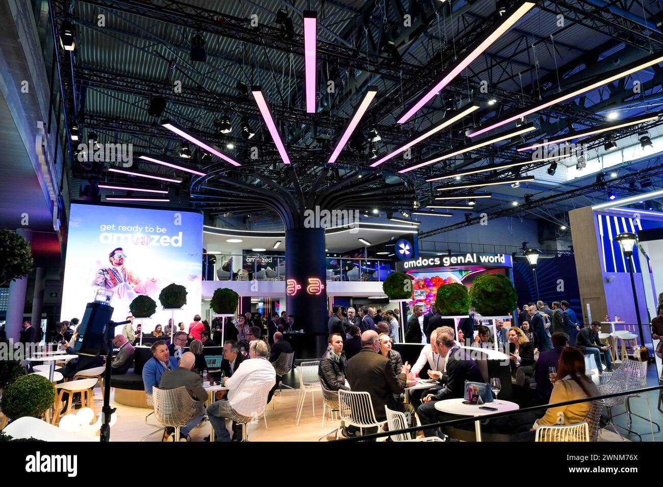 Amdocs exhibition stand, MWC Mobile World Congress 2024, Barcelona ...