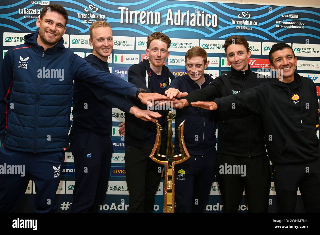 (L-R) Filippo Ganna of Italy and Team INEOS Grenadiers, Tim Merlier of ...