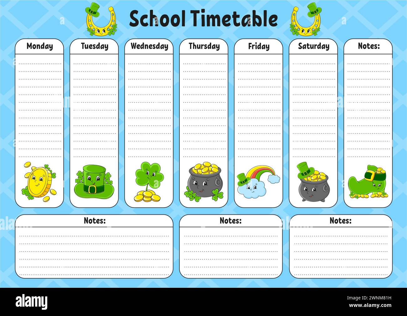 School schedule. Timetable for schoolboys. Empty template. Weekly ...