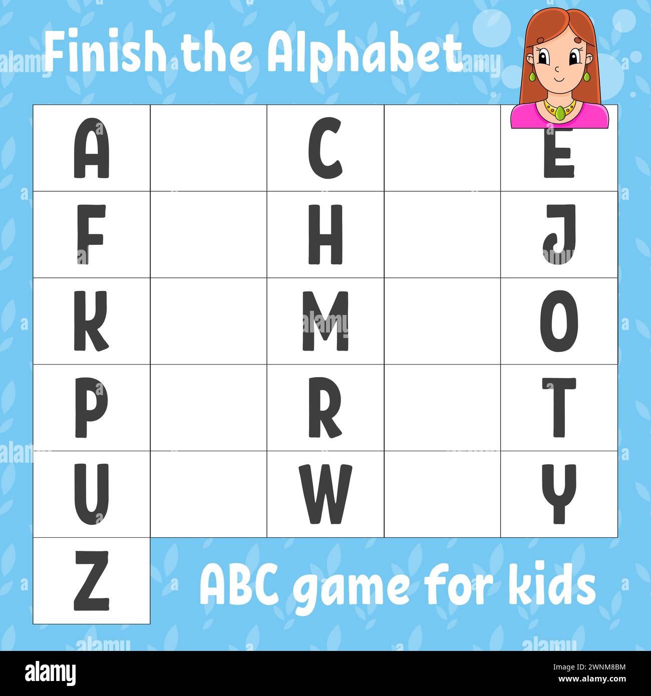 Finish the alphabet. ABC game for kids. Education developing worksheet ...