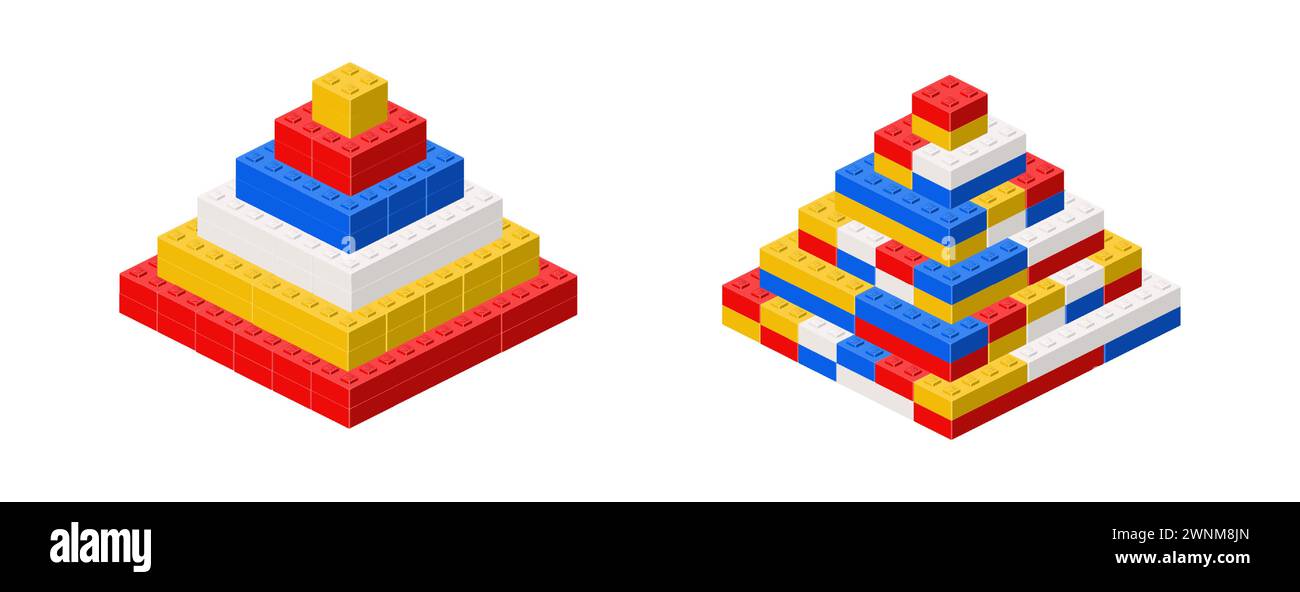 Set of color pyramids in isometry. Vector Stock Vector Image & Art - Alamy