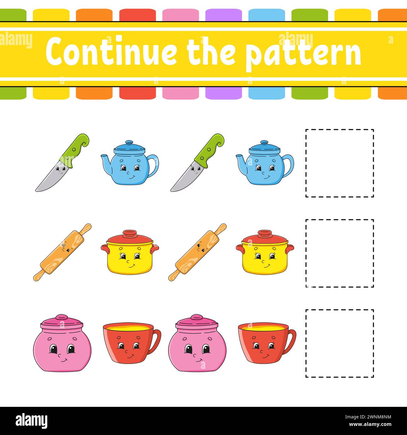 Continue the pattern. Education developing worksheet. Game for kids ...