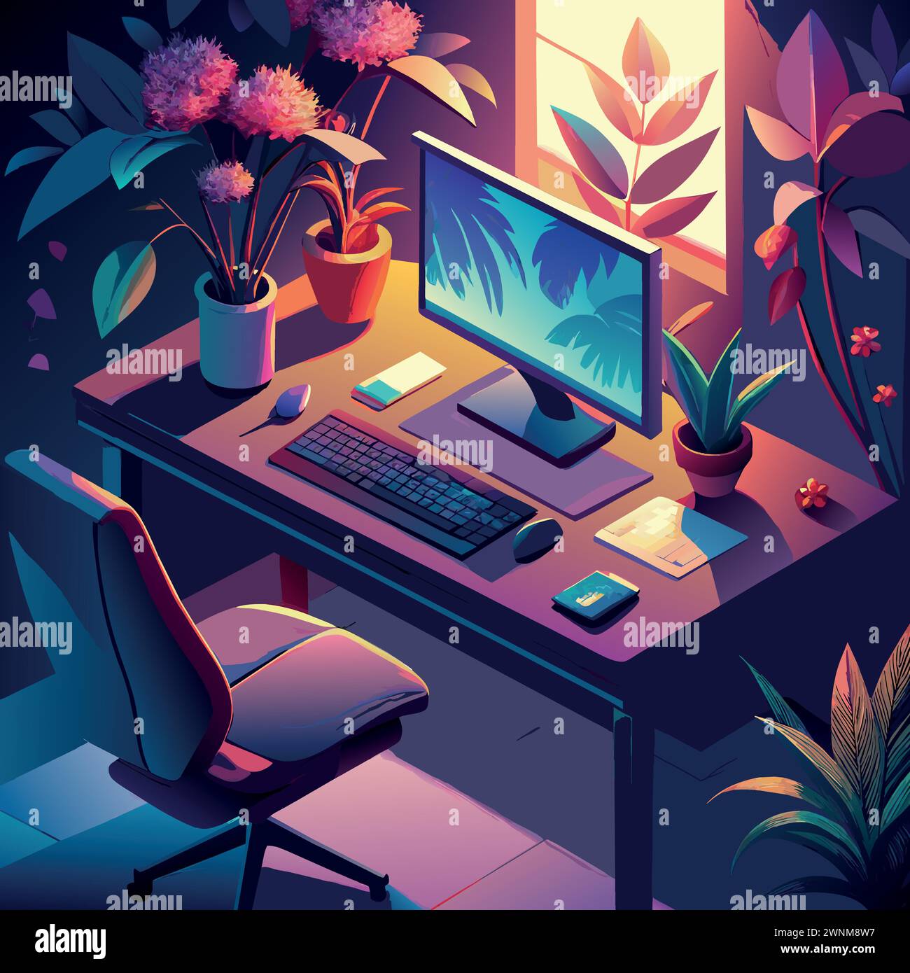 Gamer workspace Stock Vector Images - Alamy