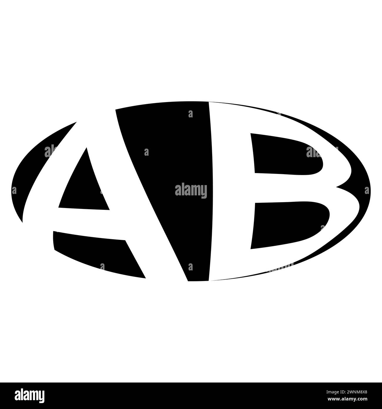 Oval logo double letter A B two letters ab ba Stock Vector Image & Art ...