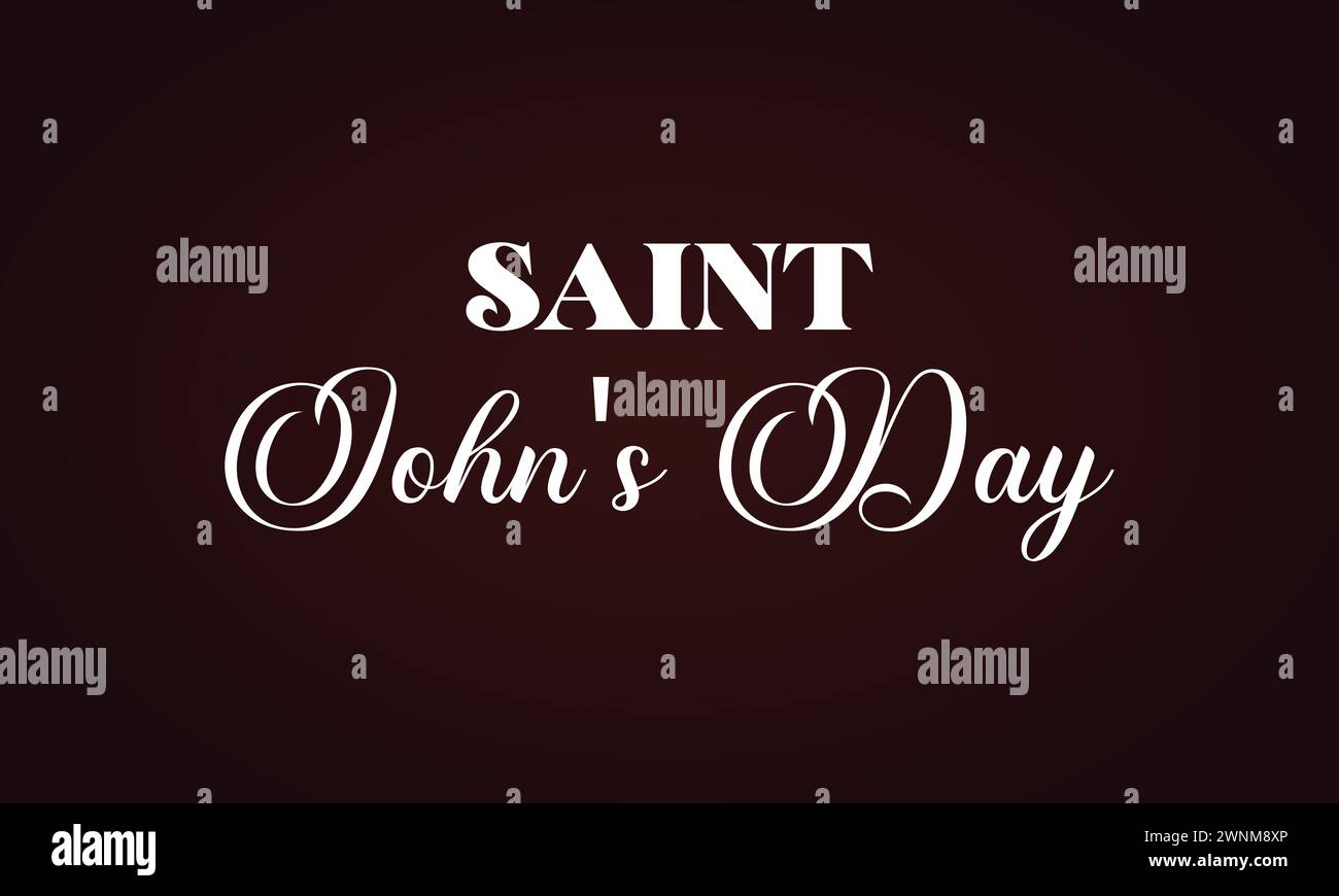 Saint Johns Day Text With Colorful background illustration design Stock ...
