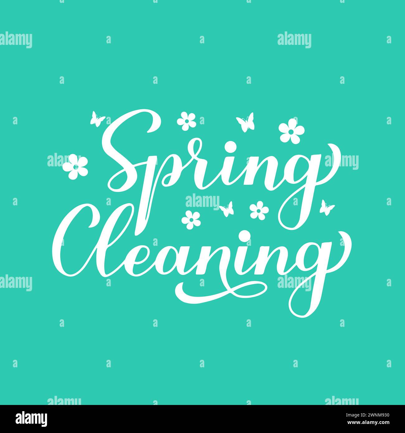 Spring cleaning calligraphy hand lettering. Vector template for ...