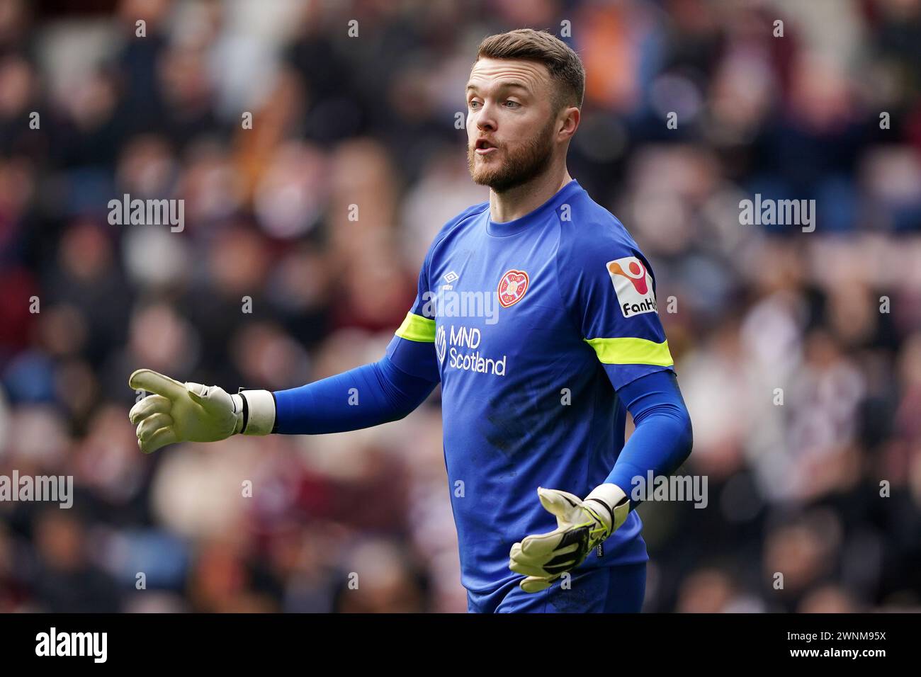 Heart of Midlothian goalkeeper Zander Clark during the cinch ...