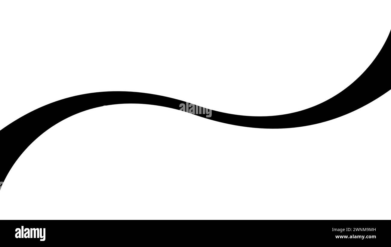 Squiggle element, swoosh swash line stroke, curve wavy thin stripe ...