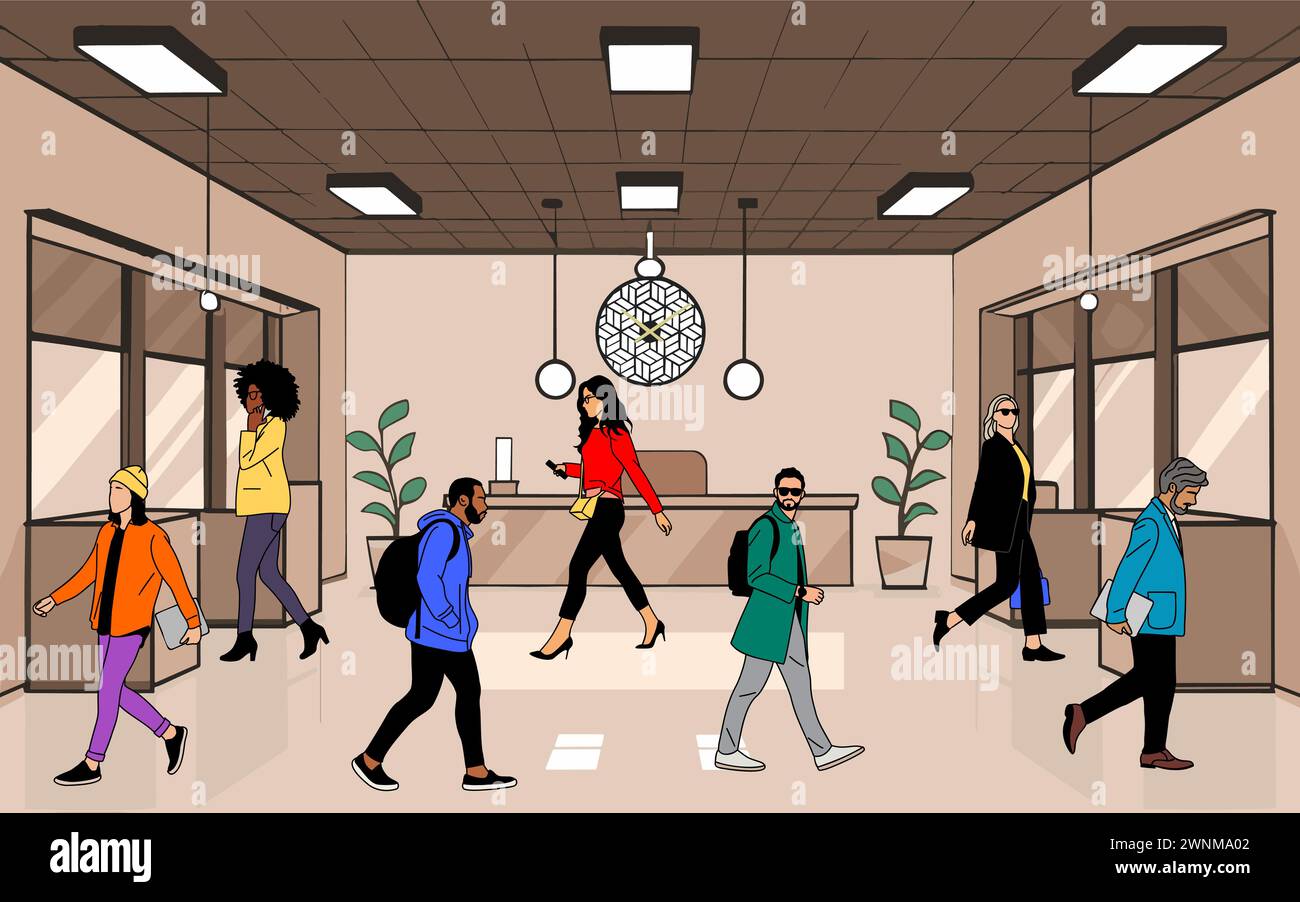 Walking hall Stock Vector Images - Alamy