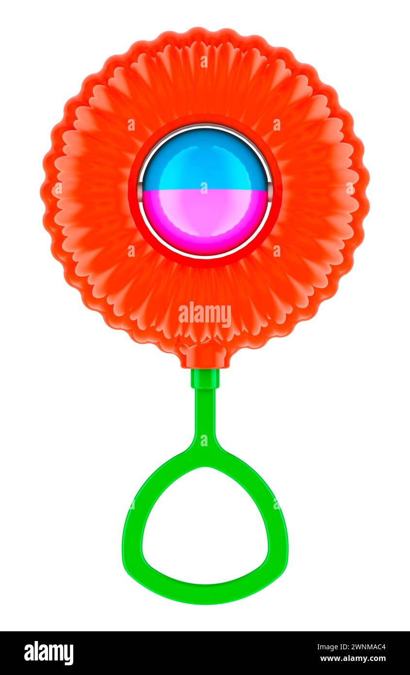 Baby Rattle, 3D rendering isolated on white background Stock Photo - Alamy