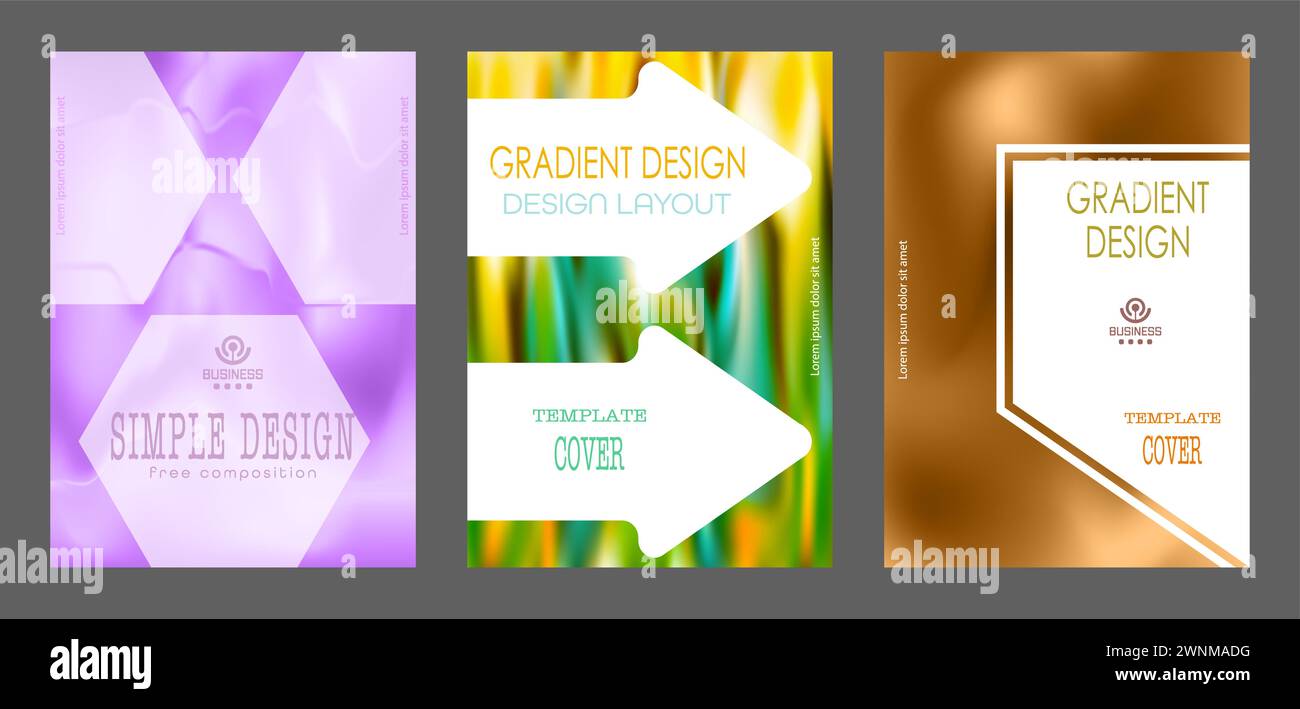 A set of colorful gradients. Cover template, brochure, catalog and ...