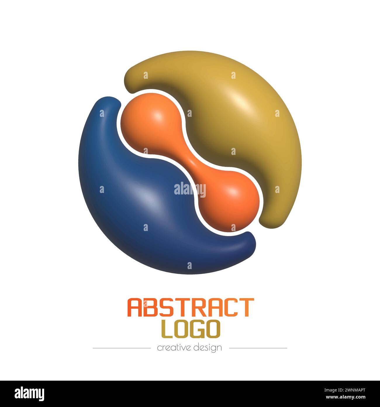 Abstract 3d logo. A template for a brand, ID, sticker, sticker, or pictogram. Social network ...