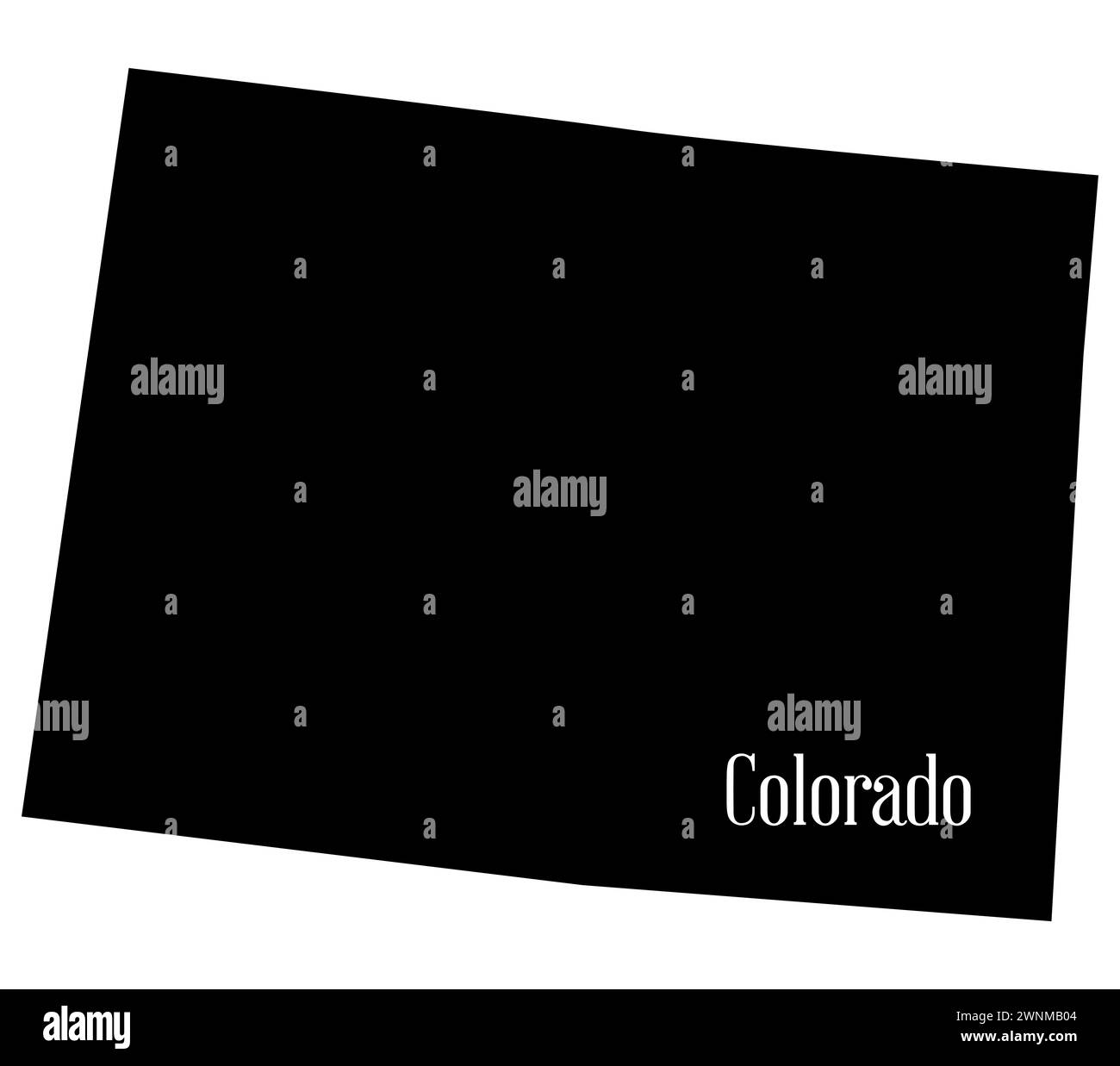 State silhouette map outline of Colorado over a white background Stock ...