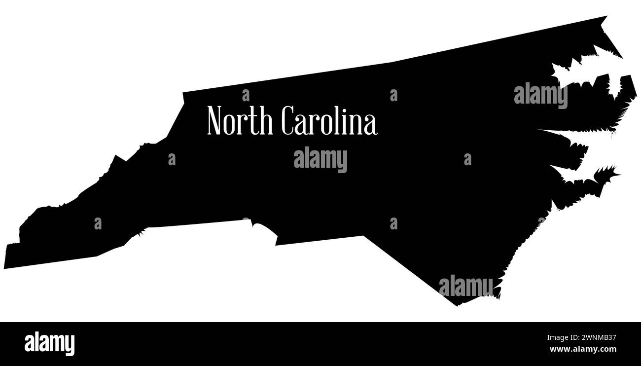 Outline silhouette map of the state of North Carolina Stock Photo - Alamy