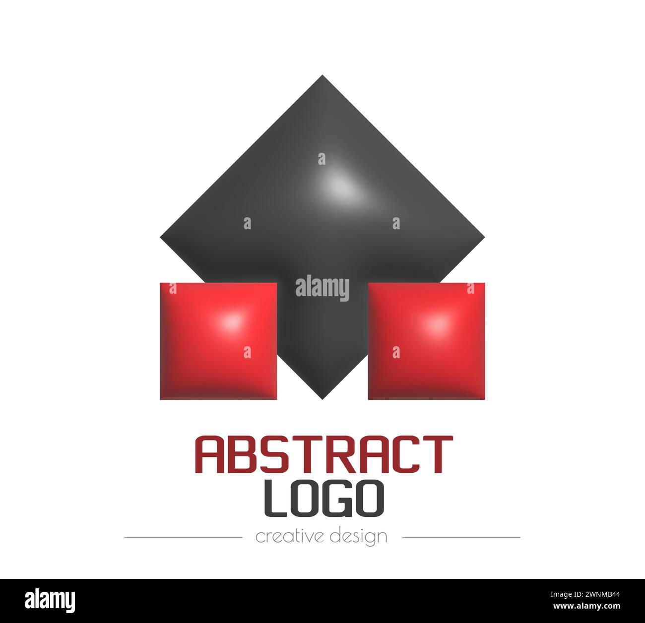 Abstract 3d logo. A template for a brand, sticker, or icon. Social ...