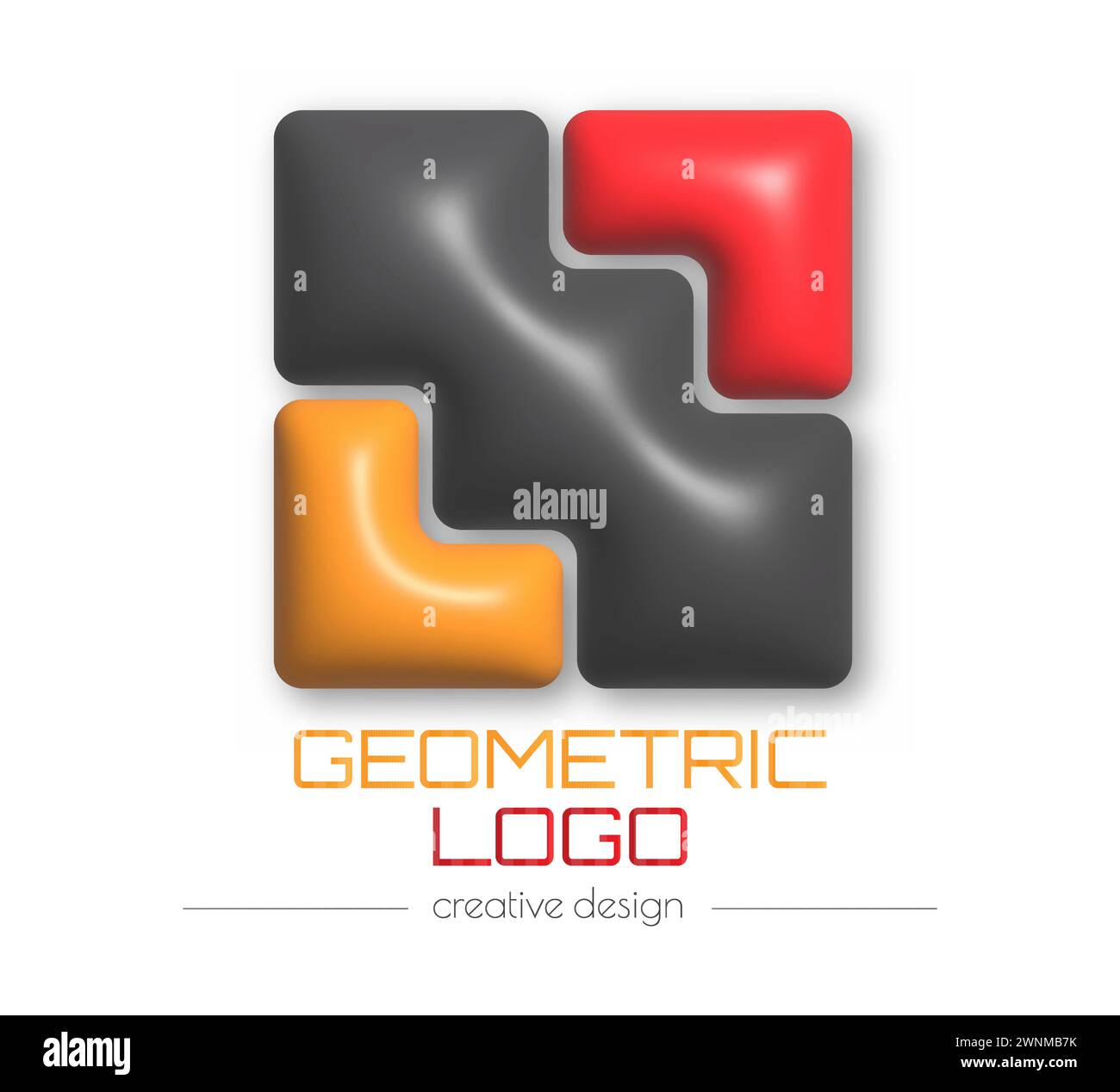 3d geometric logo. A template for a brand, sticker, sticker, or ...