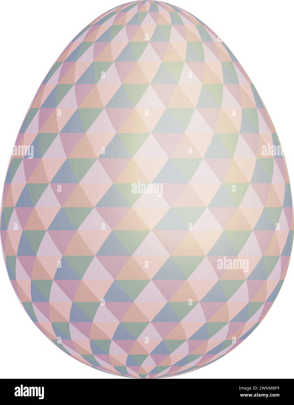 Realistic 3D egg decorated with pale triangles pattern drawing for ...