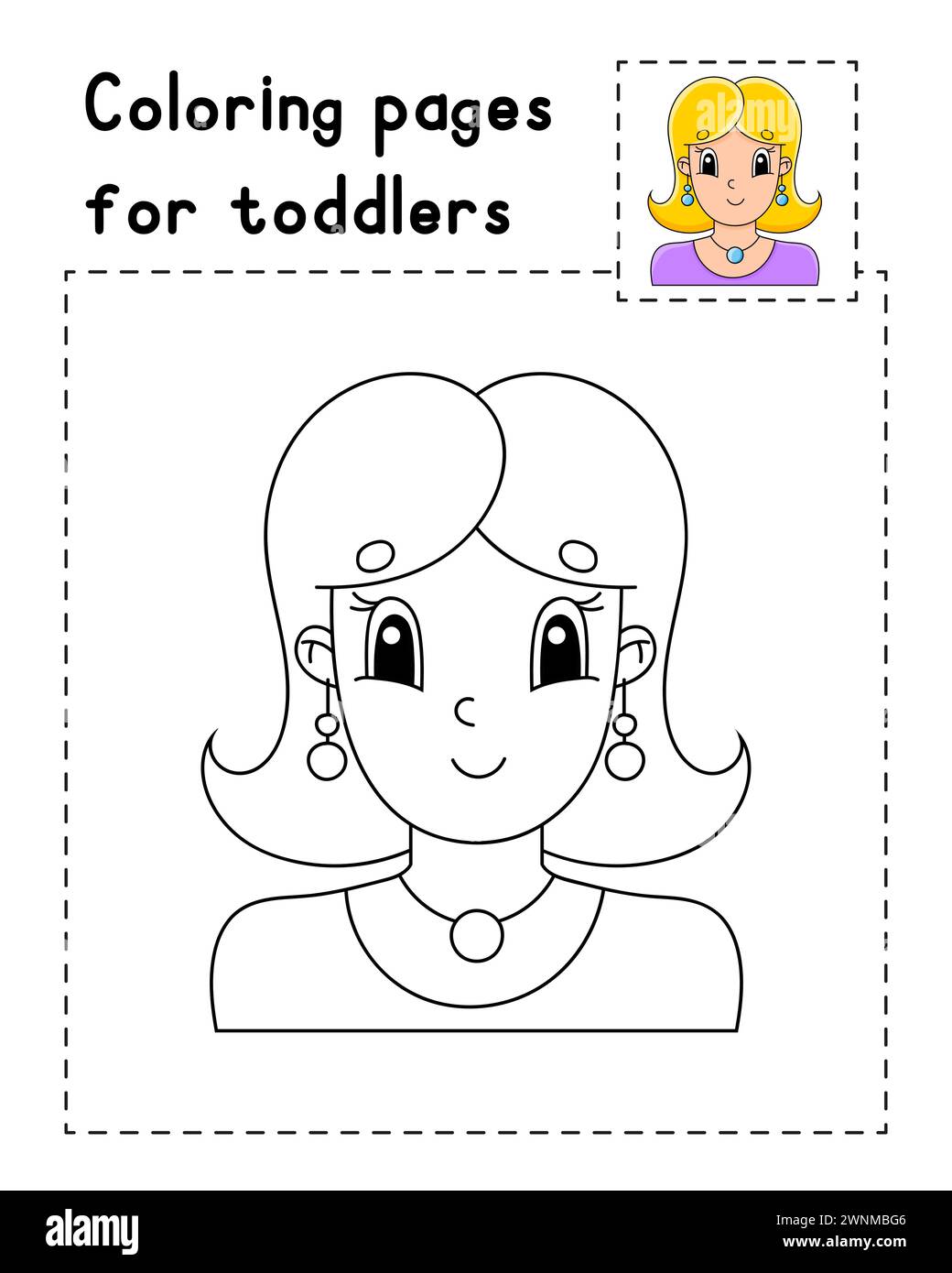 Coloring book page for kids. Cartoon style character. Isolated on white ...
