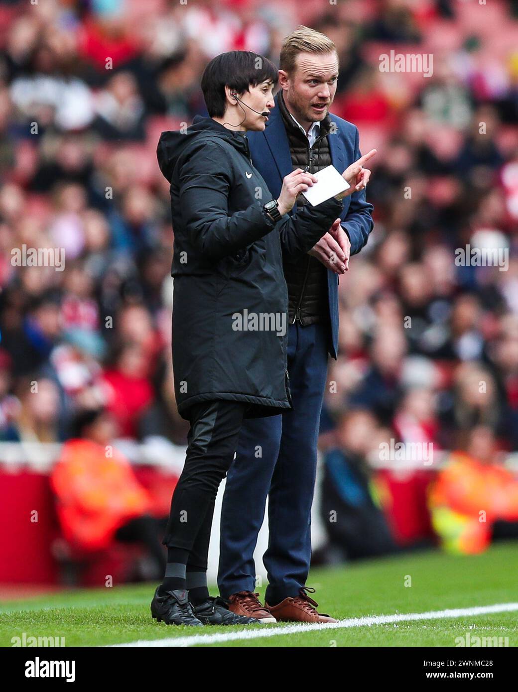London, UK. 03rd Mar, 2024. Arsenal manager Jonas Eidevall during the ...