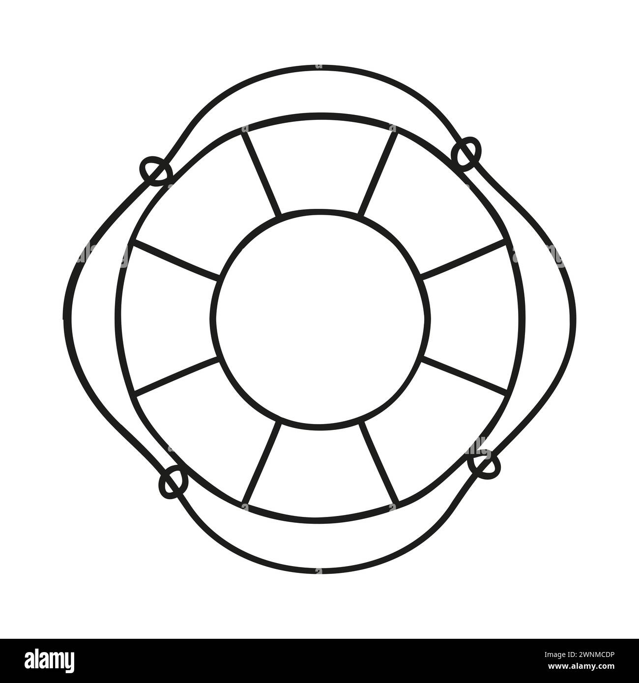 Lifebuoy symbol, simple style outline silhouette icon Stock Vector ...