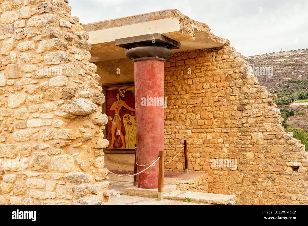 Knossos palace ruins on Crete island, Greece. Famous Minoan Knossos ...